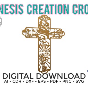 EASTER Genesis Cross, Cruz Genesis Creacion Laser Cut, Laser Cut ...