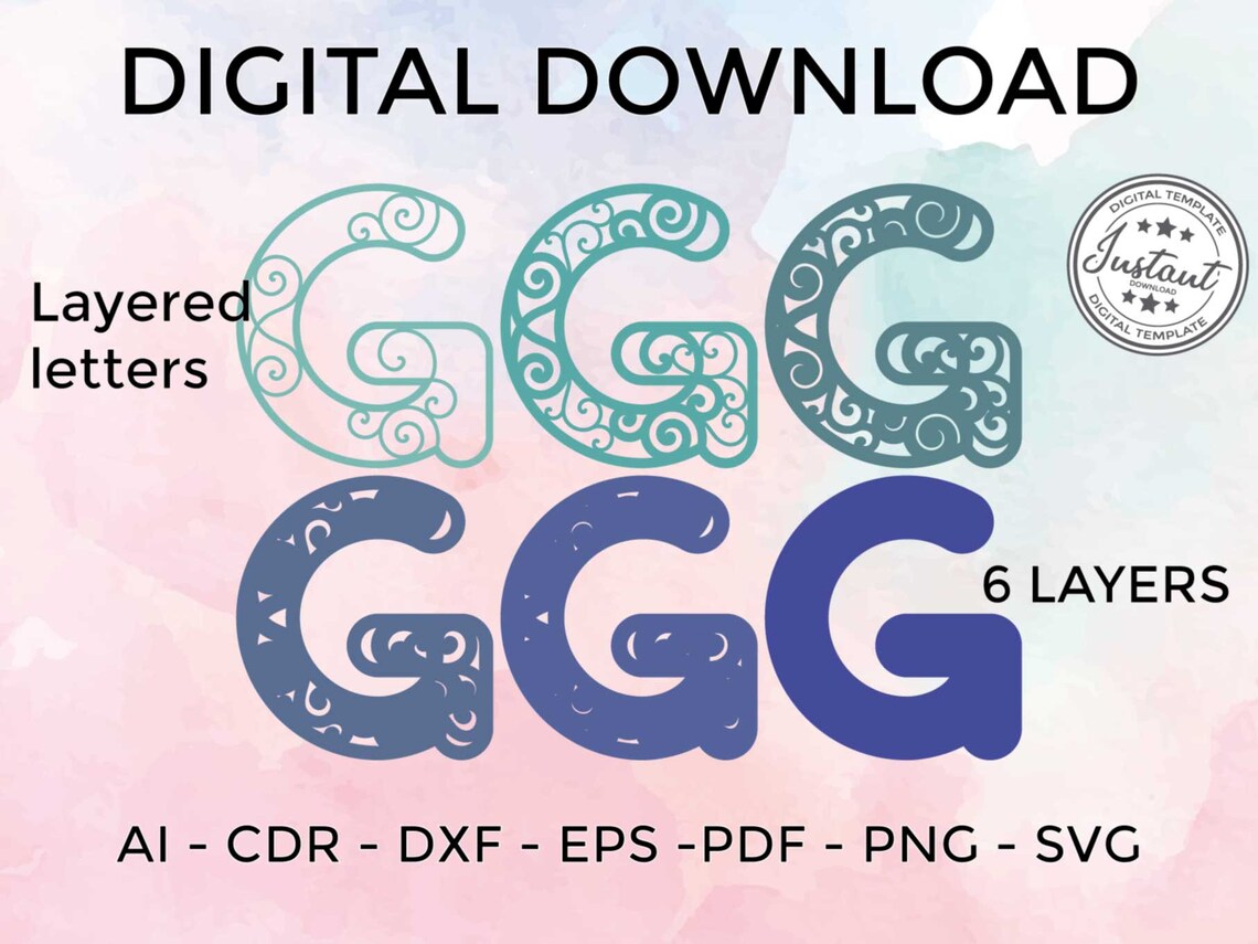 Layered Letter Layered Letter Svg Layered Floral Alphabet - Etsy