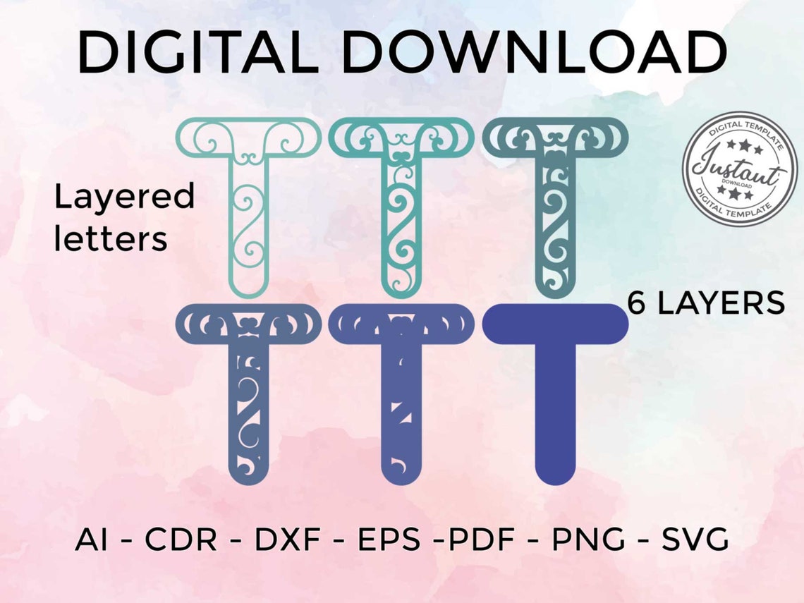 Layered Letter Layered Letter Svg Layered Floral Alphabet - Etsy