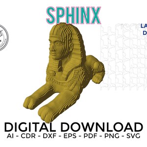 Sphinx Cardboard Sculpture, Laser Cut Vector, Dxf Files for Laser ...