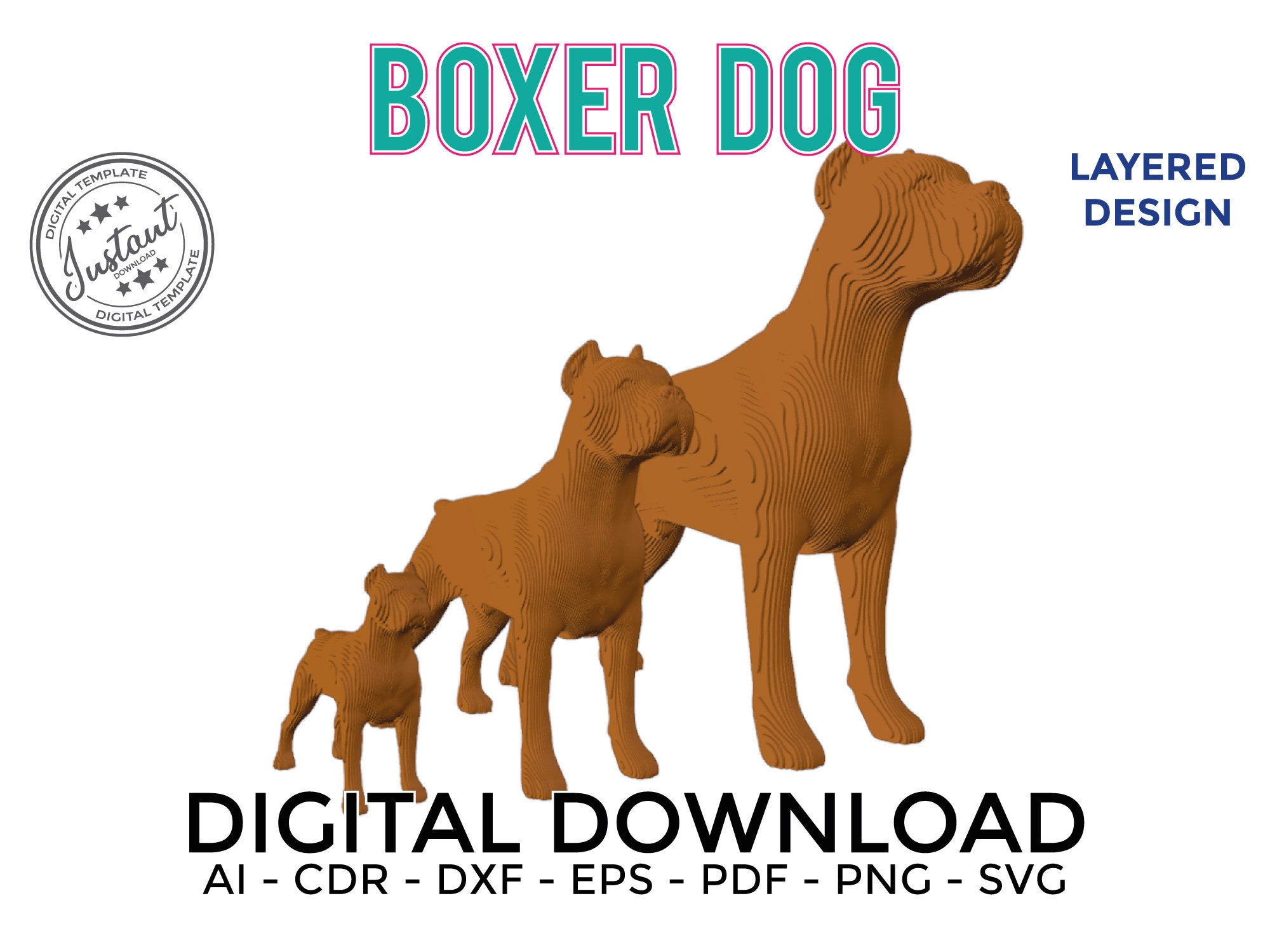 BOXER 3d Sculpture Laser Cut Vector FILE Cdr Dxf Eps for - Etsy UK