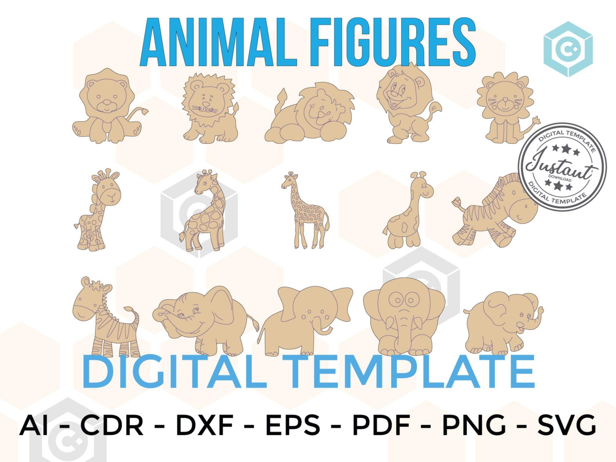ANIMALS for LASERCUT Cut Files Clipart Silhouette Dxf Eps Png - Etsy