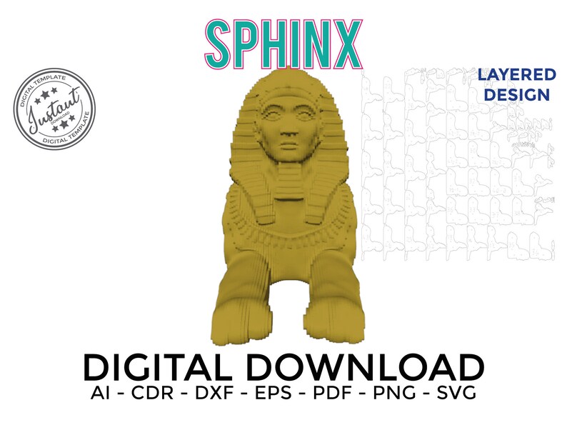 Sphinx Cardboard Sculpture Laser Cut Vector Dxf Files for - Etsy