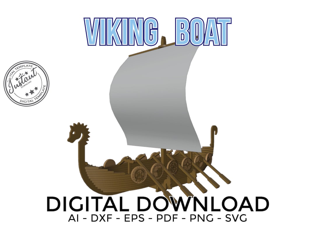 Viking Boat Laser Cut Model - Wooden Viking Boat DIY Kit - Historical ...