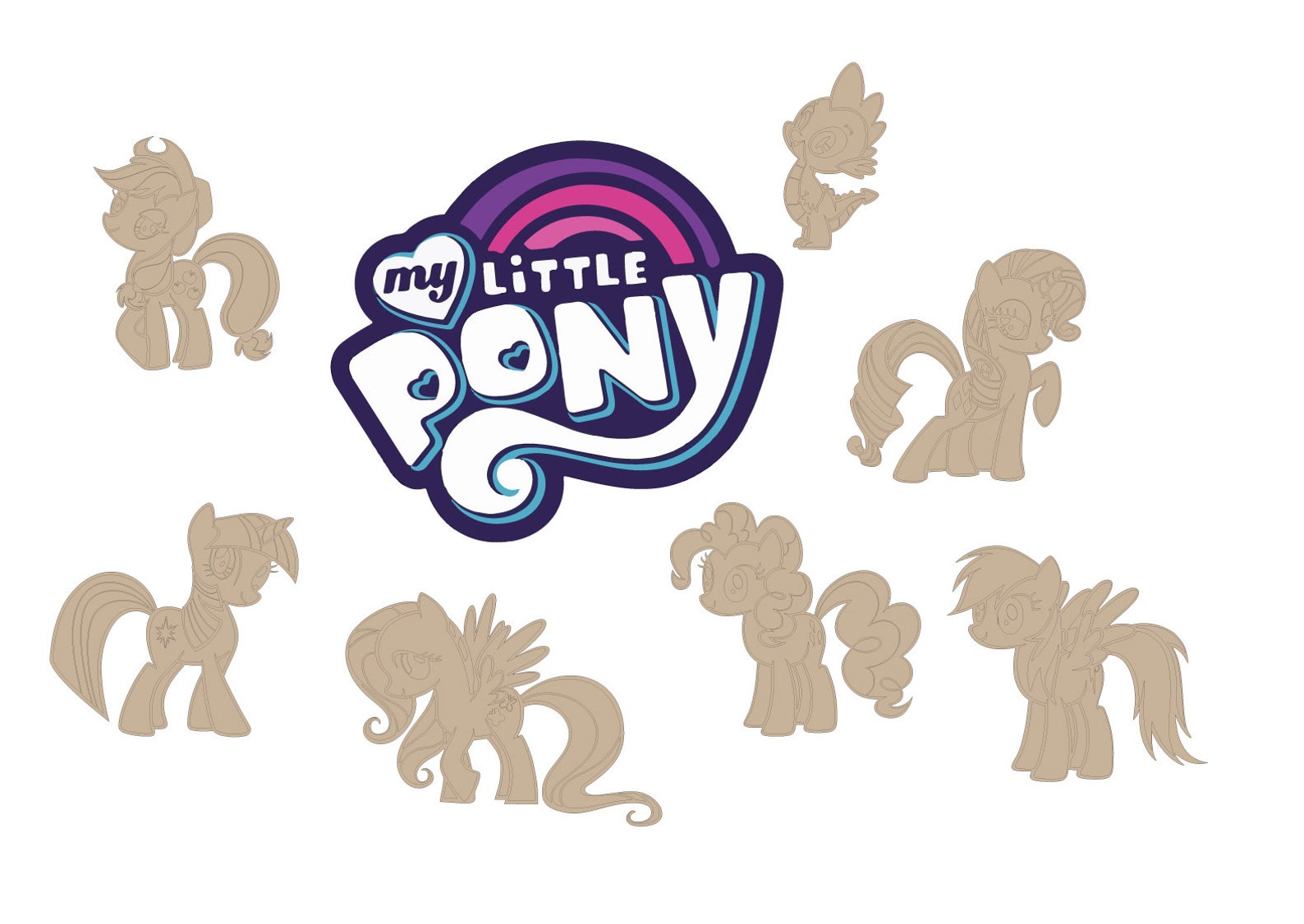 Pony CHARACTERS for LASERCUT Cut Files Clipart Silhouette Dxf Eps Png ...