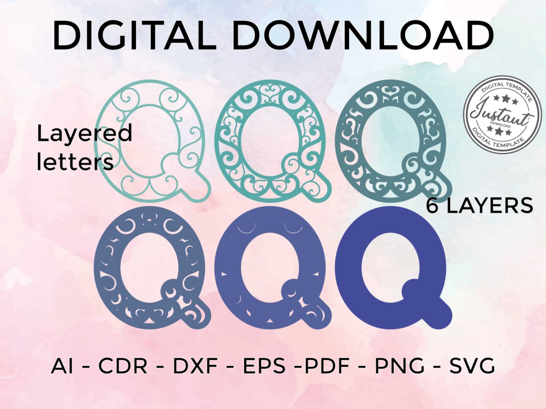 Layered Letter Layered Letter Svg Layered Floral Alphabet - Etsy