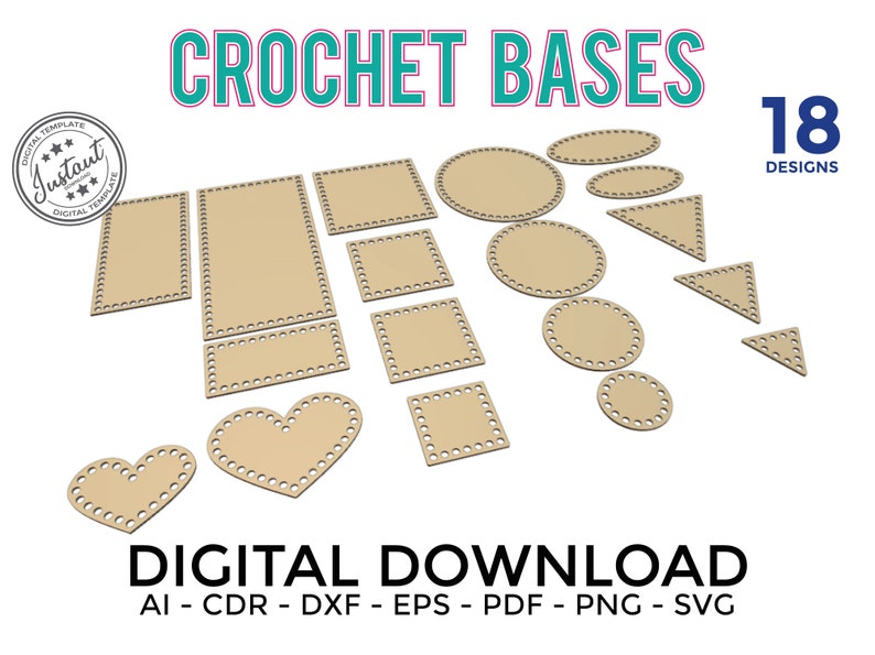 18 CROCHET BASES Top Models , Svg, Laser Cut, Craft, for LASER and 3D ...