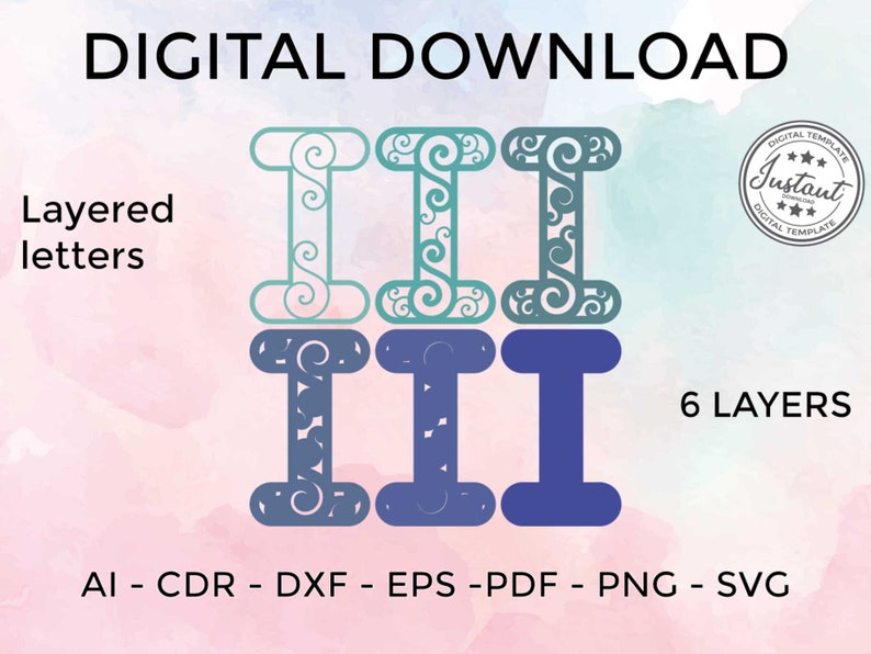 Layered Letter Layered Letter Svg Layered Floral Alphabet - Etsy
