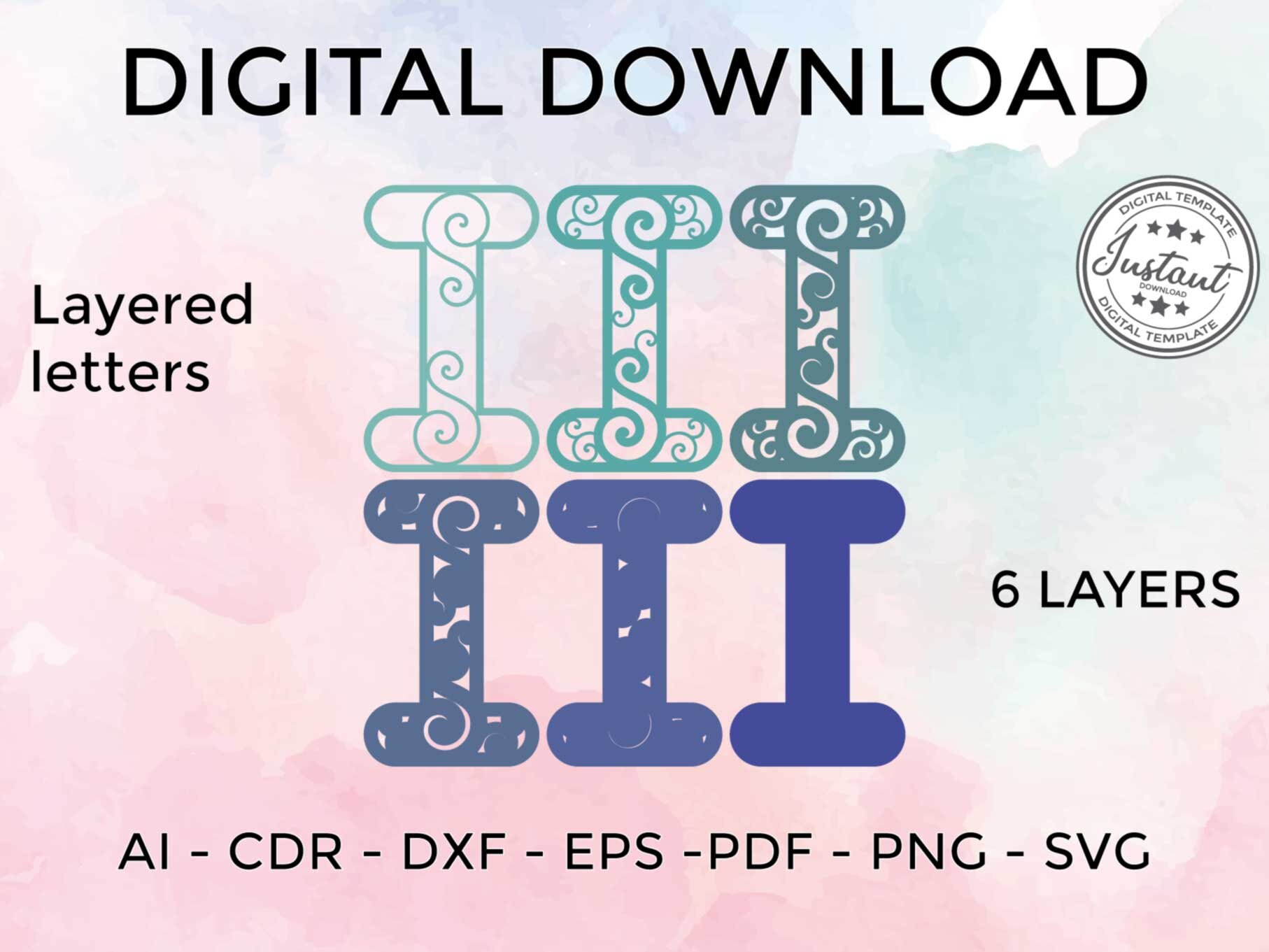 Layered Letter Layered Letter Svg Layered Floral Alphabet - Etsy