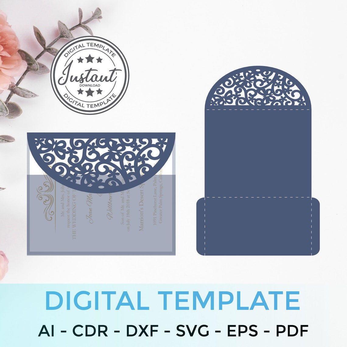 Envelope Template SVG Ai CRD Eps Pdf Laser Cut | Etsy