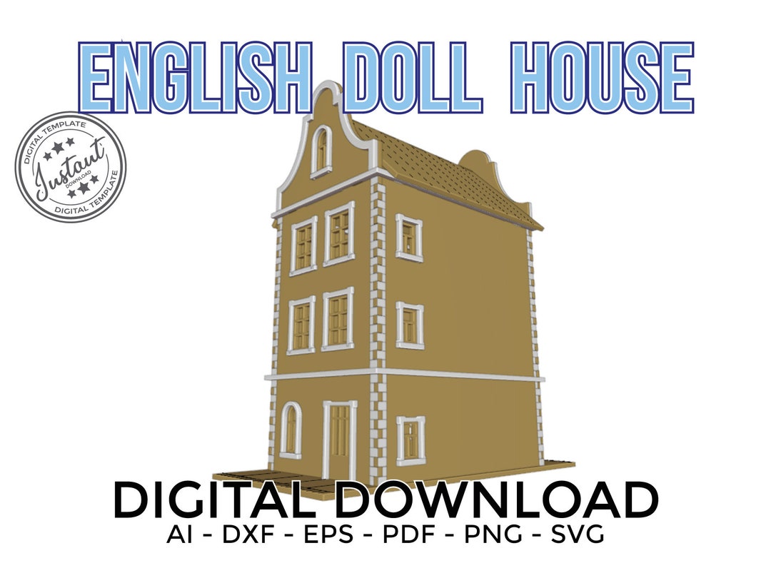Laser Cut Model English Doll House - DIY Wooden Miniature Kit for Craft ...
