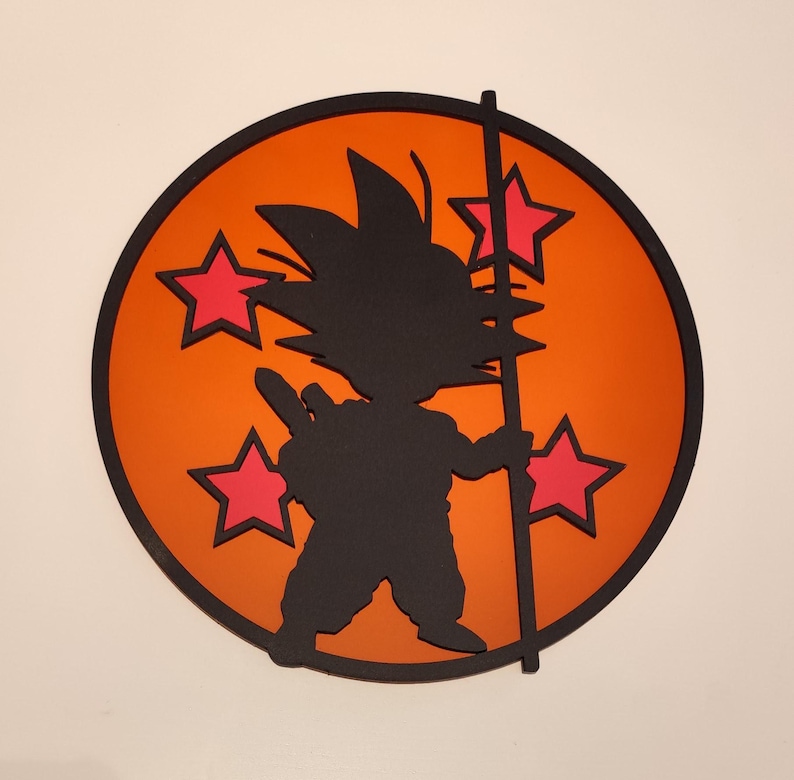 Dragon Ball Wood Wall Art Set of 4, Goku Decorative Frames, Anime Geek ...