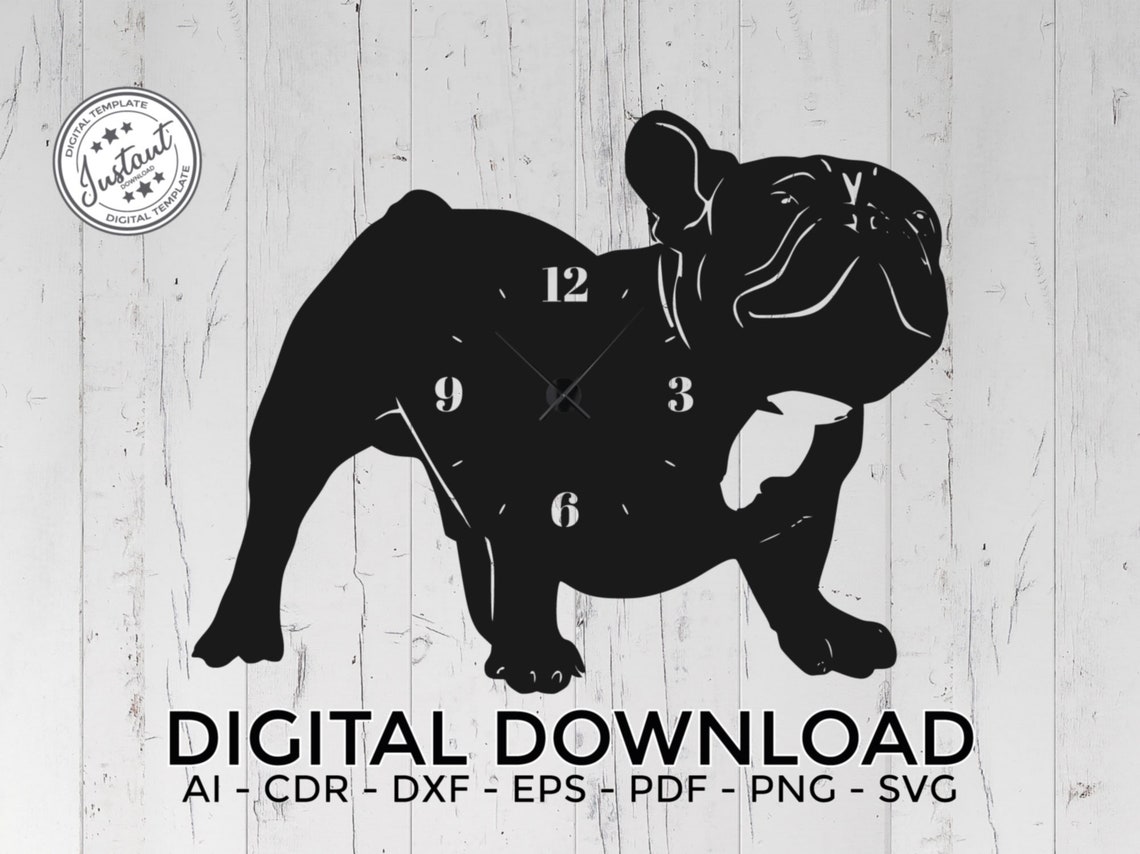 Bulldog Clock Plans Laser Cut Laser Cut Patterns Laser Cut - Etsy