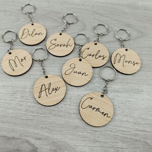 Custom Engraved Wooden Keychains Made From Natural Wood for Weddings ...