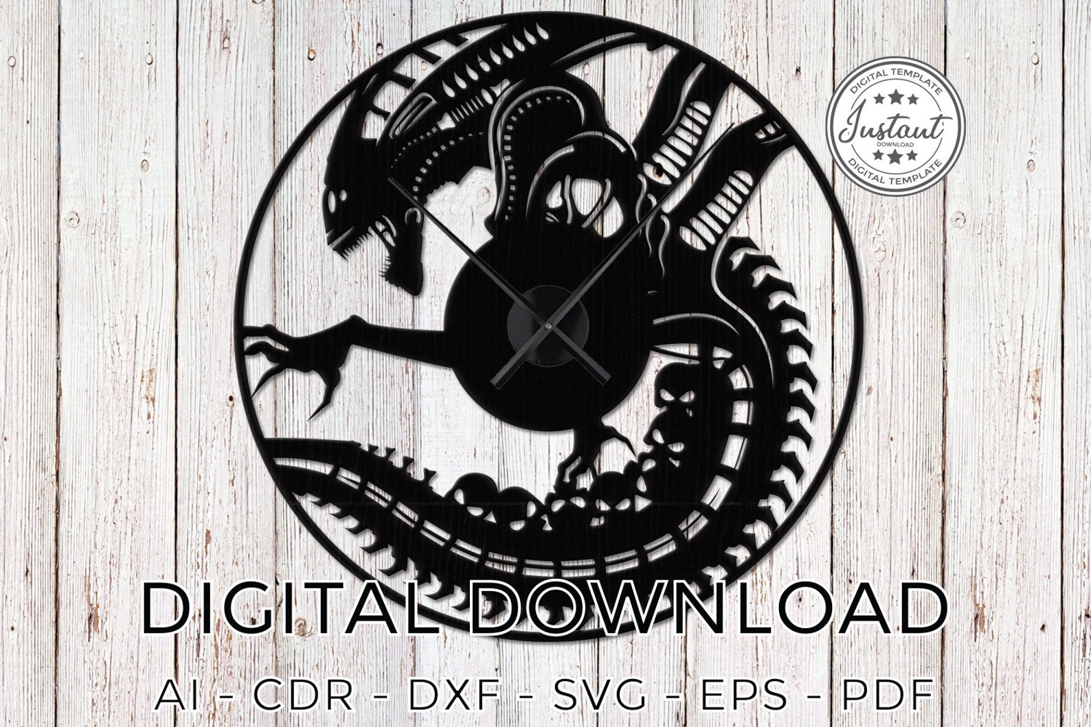 Alien Clock Plans Laser Cut Laser Cut Patterns Laser Cut - Etsy