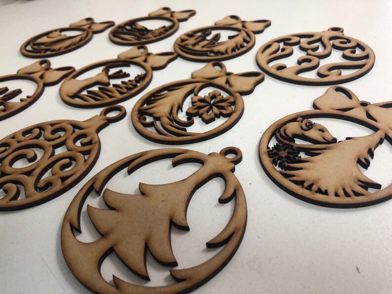 Xmas Ornaments LASER CUT Vector FILE Cdr Dxf Eps for Laser | Etsy