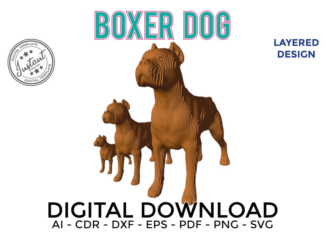 BOXER 3d Sculpture Laser Cut Vector FILE Cdr Dxf Eps for Plasma Cut or ...