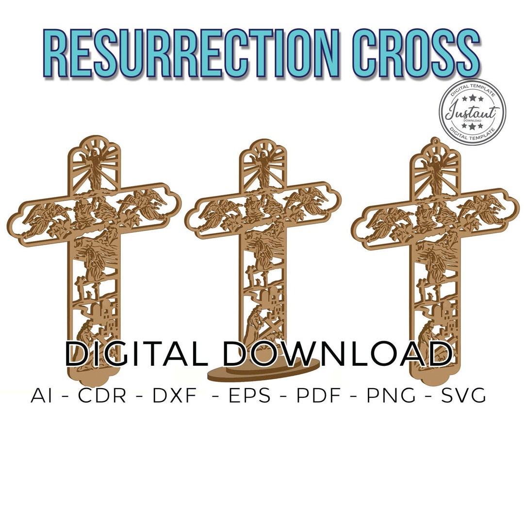 EASTER Resurrection Cross, Cruz Resurreccion, Laser Cut, Laser Cut ...