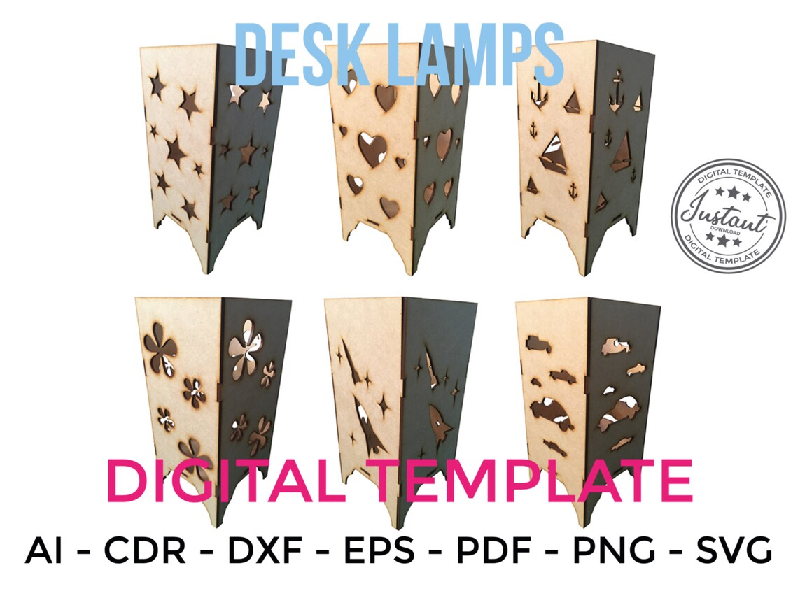 Laser Cut File Laser Cut Dxf Files Download DXF Desk Lamp - Etsy