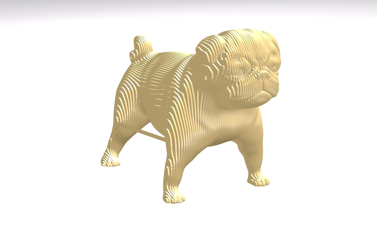 Bulldog 3d Sculpture Laser Cut Vector FILE Cdr Dxf Eps for Plasma Cut ...