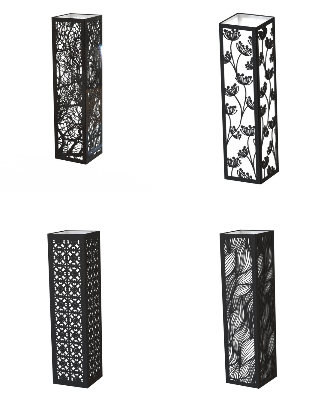 DXF Floor Lamp File for Laser Various Wooden Shades Layout Instant ...