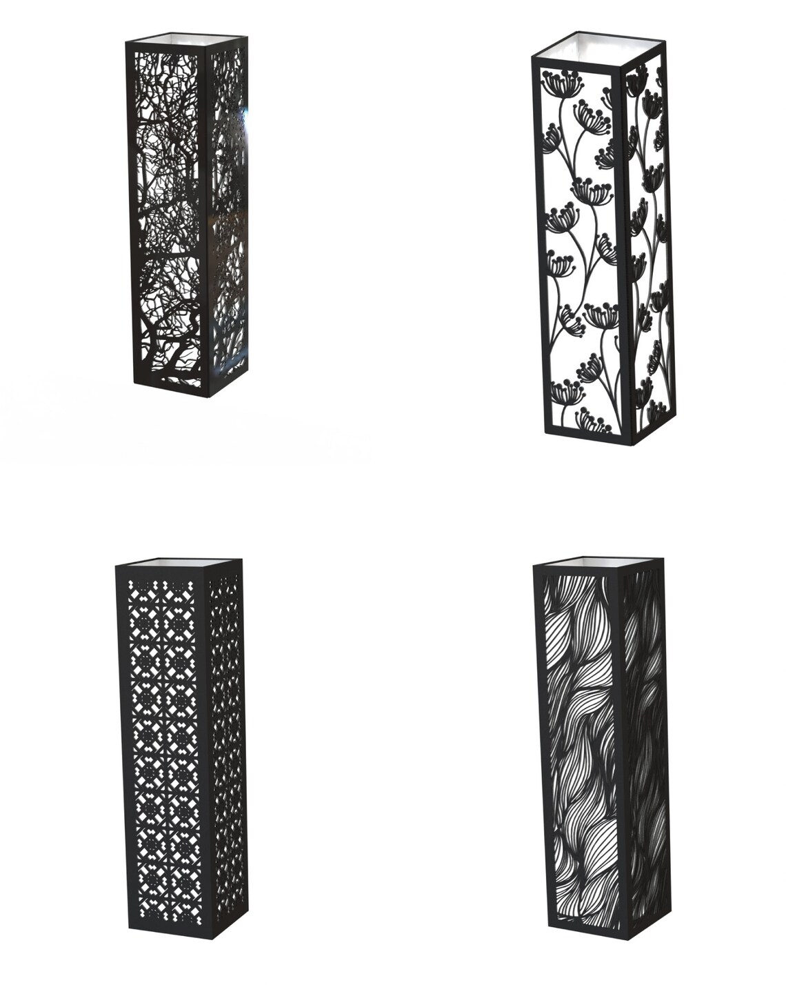 DXF Floor Lamp File for Laser Various Wooden Shades Layout Instant ...