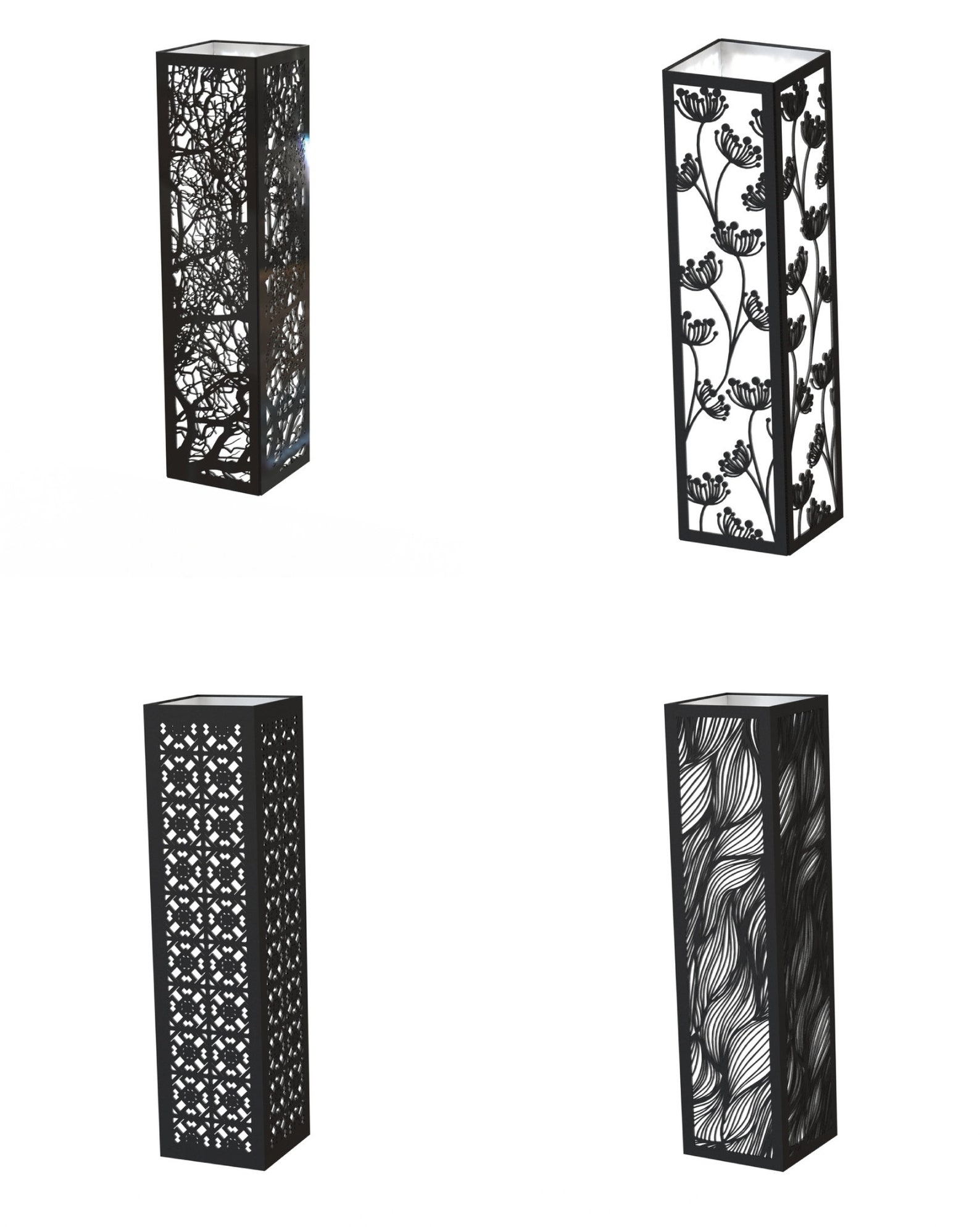 DXF Floor Lamp File for Laser Various Wooden Shades Layout Instant ...