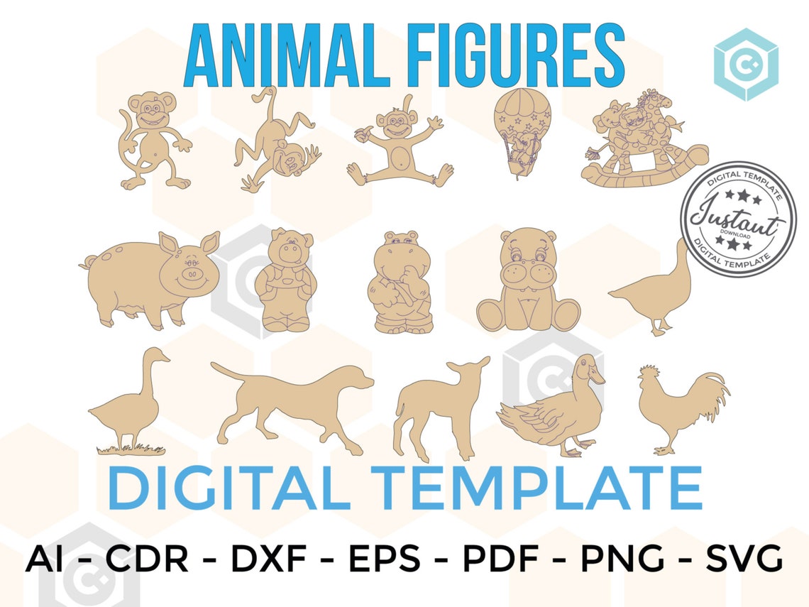 ANIMALS for LASERCUT Cut Files Clipart Silhouette Dxf Eps Png - Etsy UK