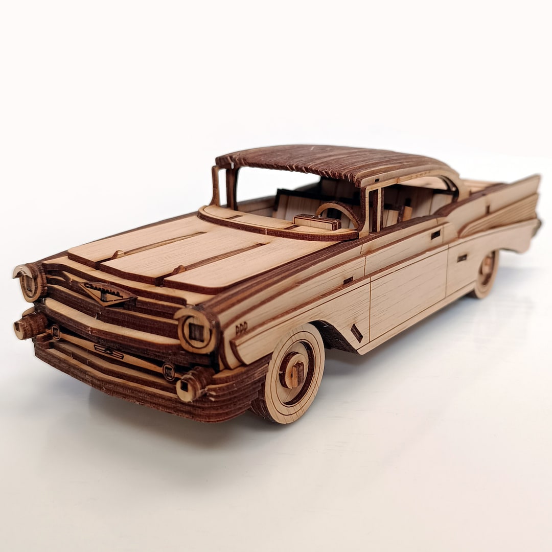 Miranelli 3D Wooden Puzzle Car Bel Air 57, 3D Model to Assemble - Laser ...