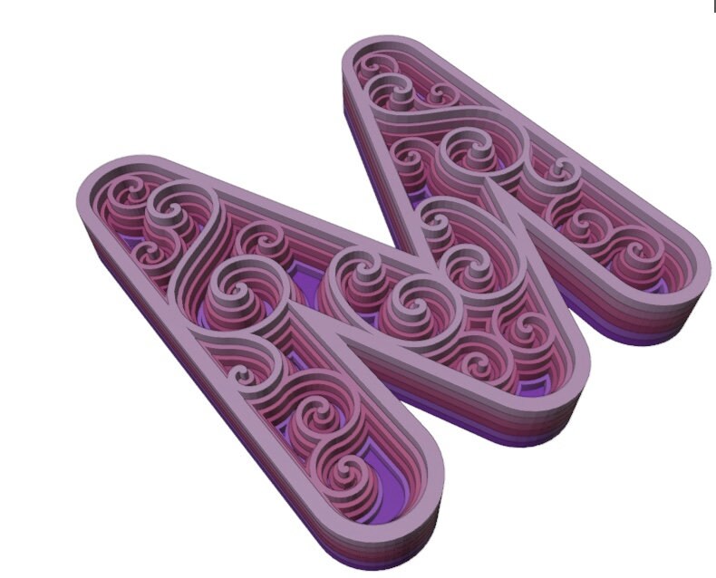 Layered Alphabet Layered Letters Svg Layered Floral | Etsy