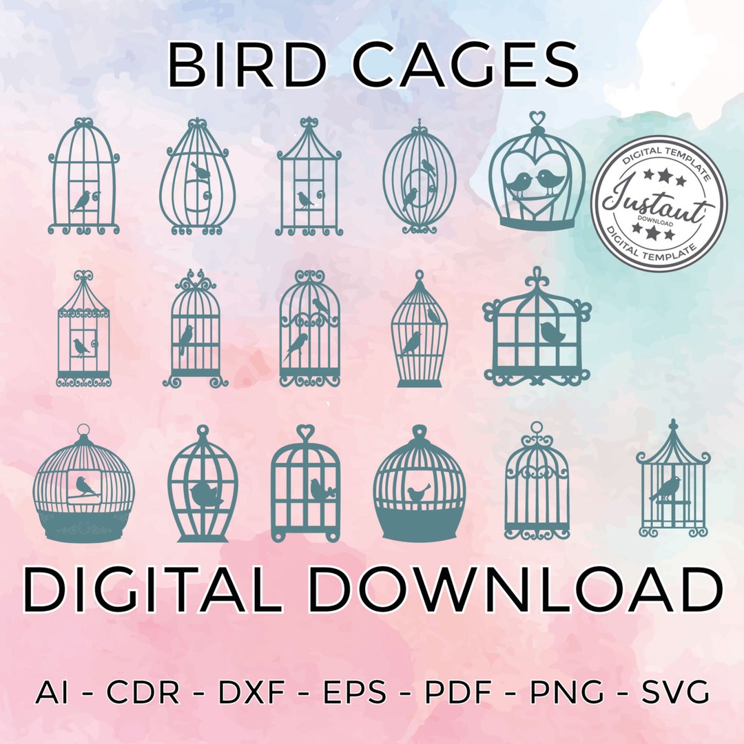 Bird Cage Svg Bundle, Cages Svg Cut File, Cage Vectors Silhouette ...