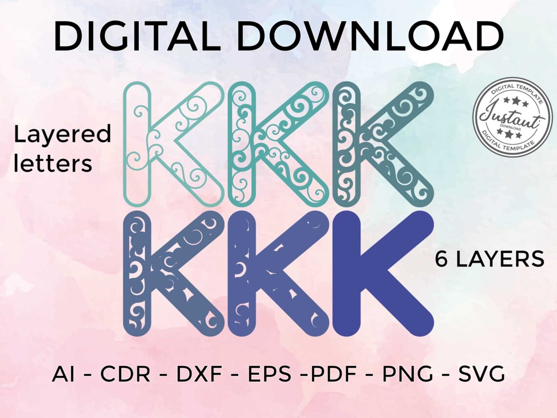 Layered Letter Layered Letter Svg Layered Floral Alphabet - Etsy