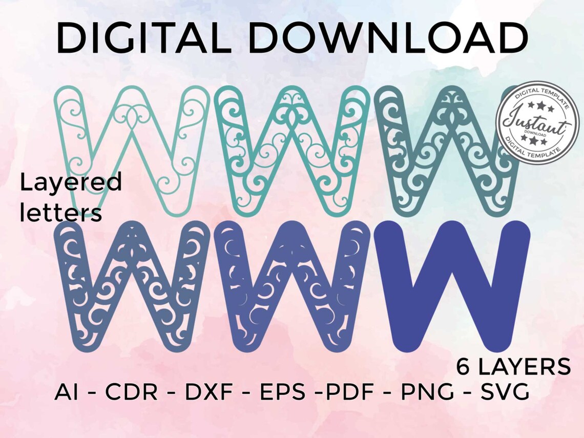 Layered Letter Layered Letter Svg Layered Floral Alphabet - Etsy