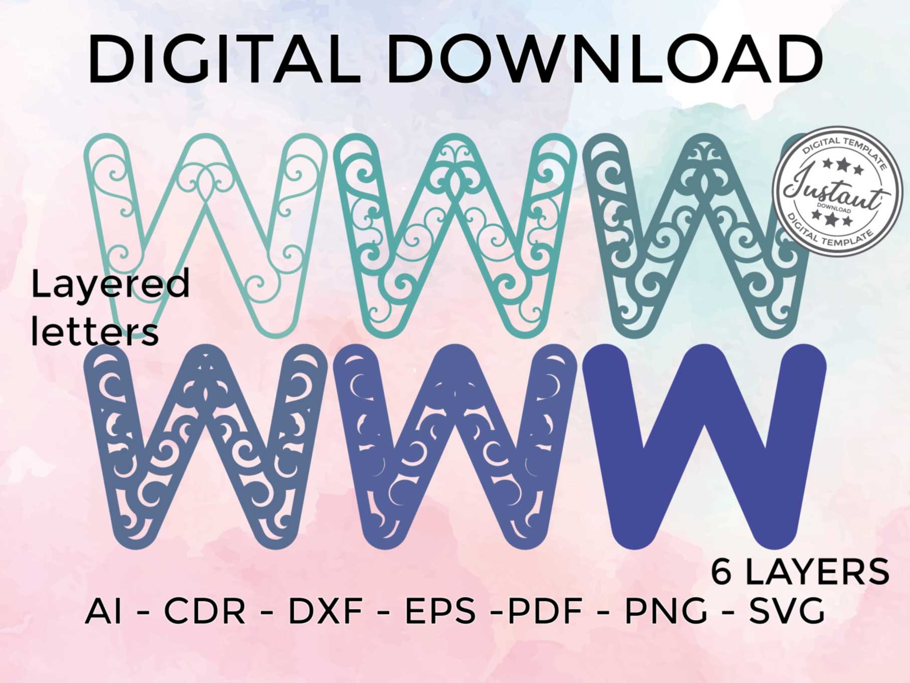 Layered Letter Layered Letter Svg Layered Floral Alphabet - Etsy