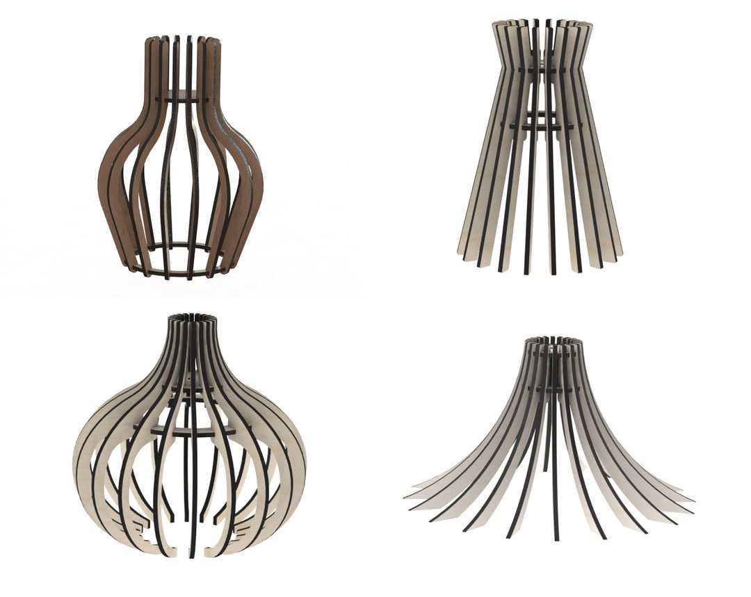 Laser Cut Vector, Laser Cut Lamp Files, Various Wooden Shades Layouts ...