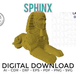 Sphinx Cardboard Sculpture, Laser Cut Vector, Dxf Files for Laser ...