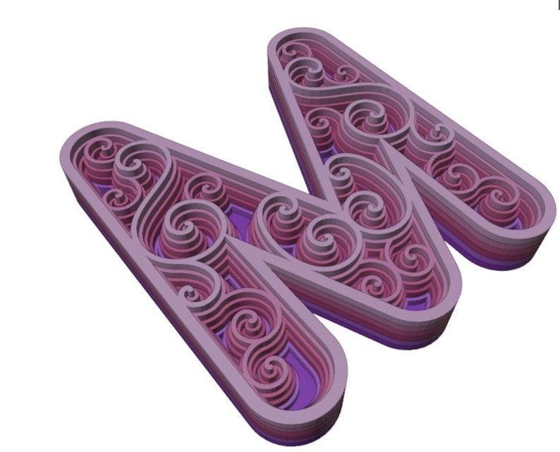 Layered Letter - Layered Letter Svg - Layered Floral Alphabet SVG DXF ...