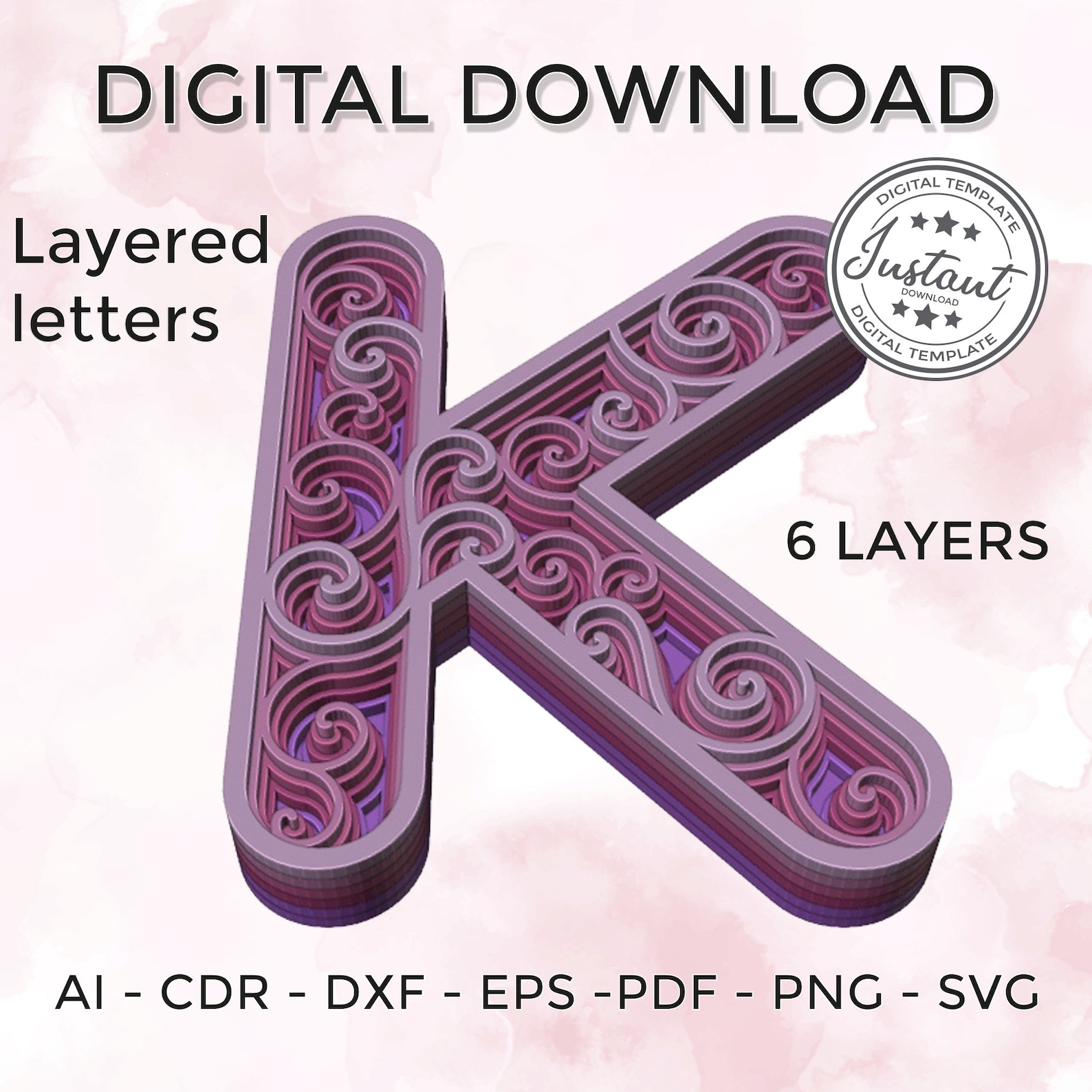 Layered Letter Layered Letter Svg Layered Floral Alphabet - Etsy
