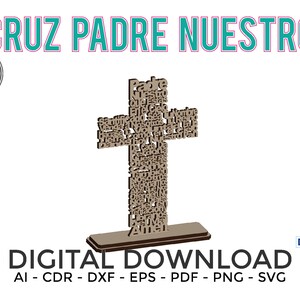 PASCUA Cruz Padre Nuestro Corte láser, Patrones de corte láser, vector ...