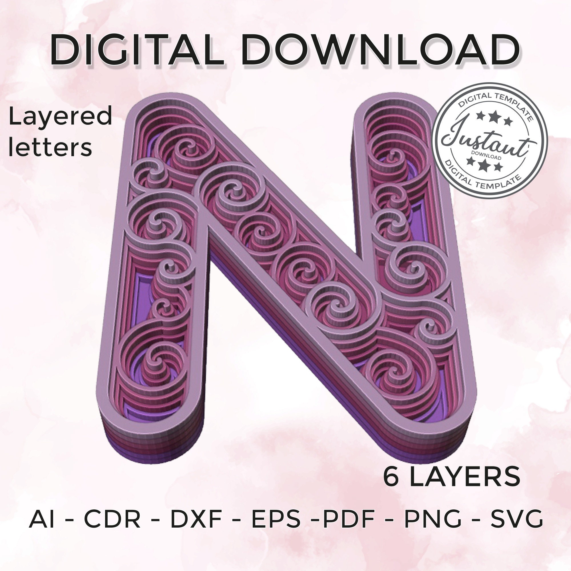 Layered Letter Layered Letter Svg Layered Floral Alphabet - Etsy