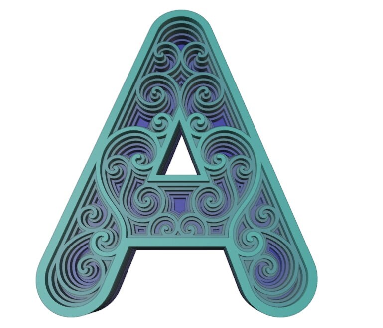 Layered Alphabet Layered Letters Svg Layered Floral | Etsy