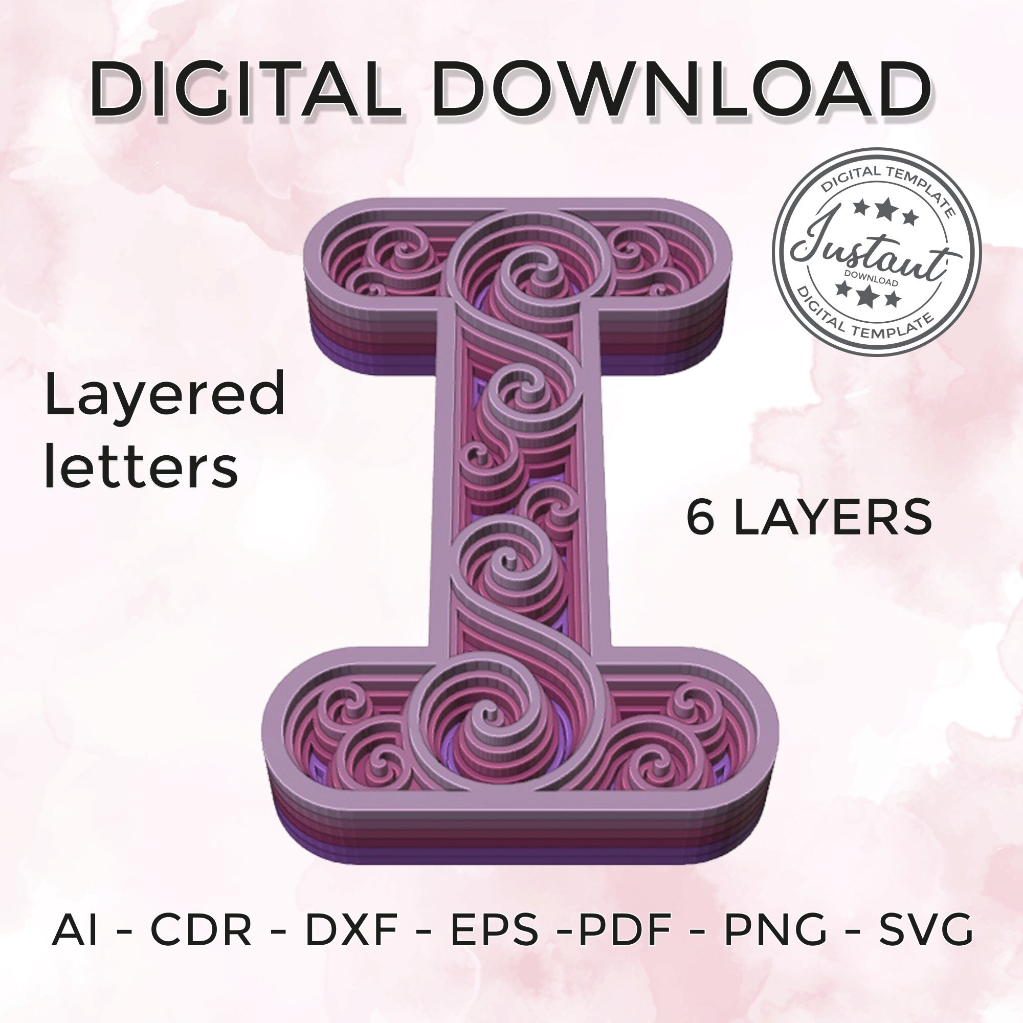 Layered Letter Layered Letter Svg Layered Floral Alphabet - Etsy