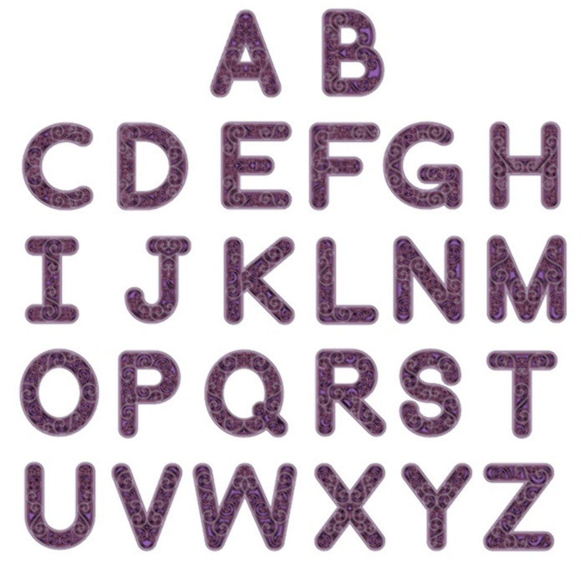 Layered Letter - Layered Letter Svg - Layered Floral Alphabet SVG DXF ...