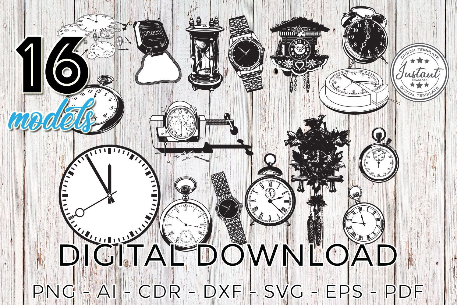 CLOCK SVG Clock PNG Clock Template Clock Face Cut File - Etsy