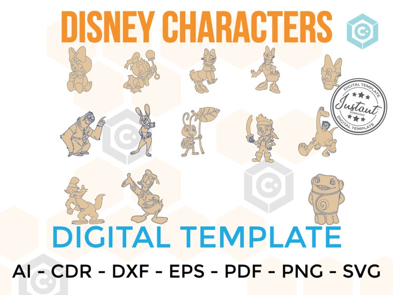 CHARACTERS for LASERCUT Cut Files Clipart Silhouette Dxf Eps Png Vector ...