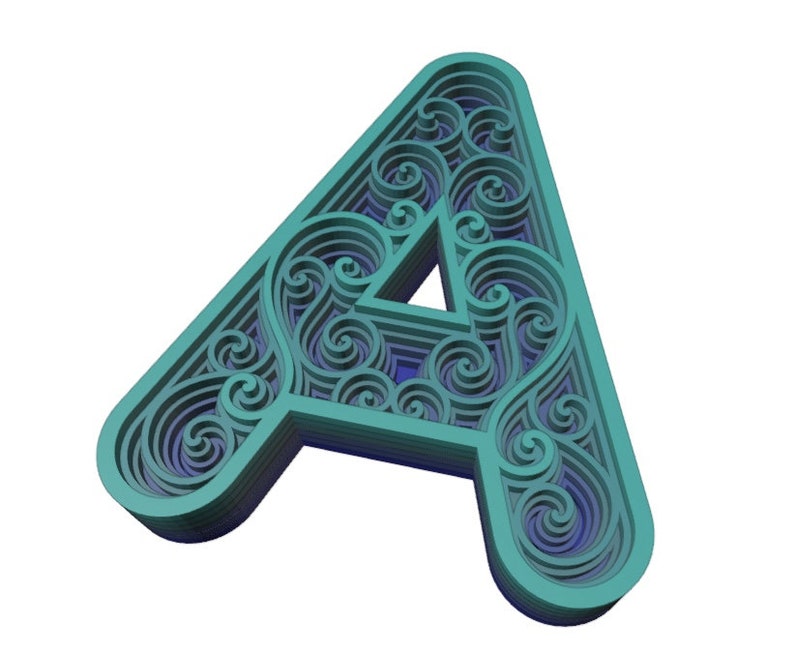 Layered Letter - Layered Letter Svg - Layered Floral Alphabet SVG DXF ...