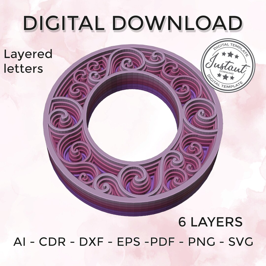 Layered Letter - Layered Letter Svg - Layered Floral Alphabet SVG DXF ...