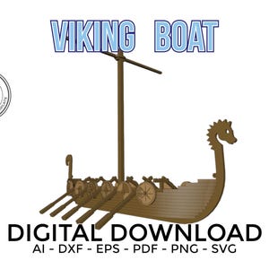 Viking Boat Laser Cut Model - Wooden Viking Boat DIY Kit - Historical ...