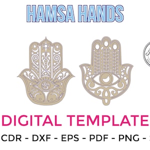 HAMSA HANDS for LASERCUT Cut Files Clipart Silhouette Dxf Eps Png ...