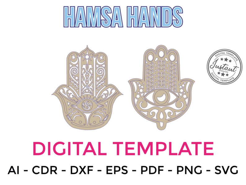 HAMSA HANDS for LASERCUT Cut Files Clipart Silhouette Dxf Eps | Etsy